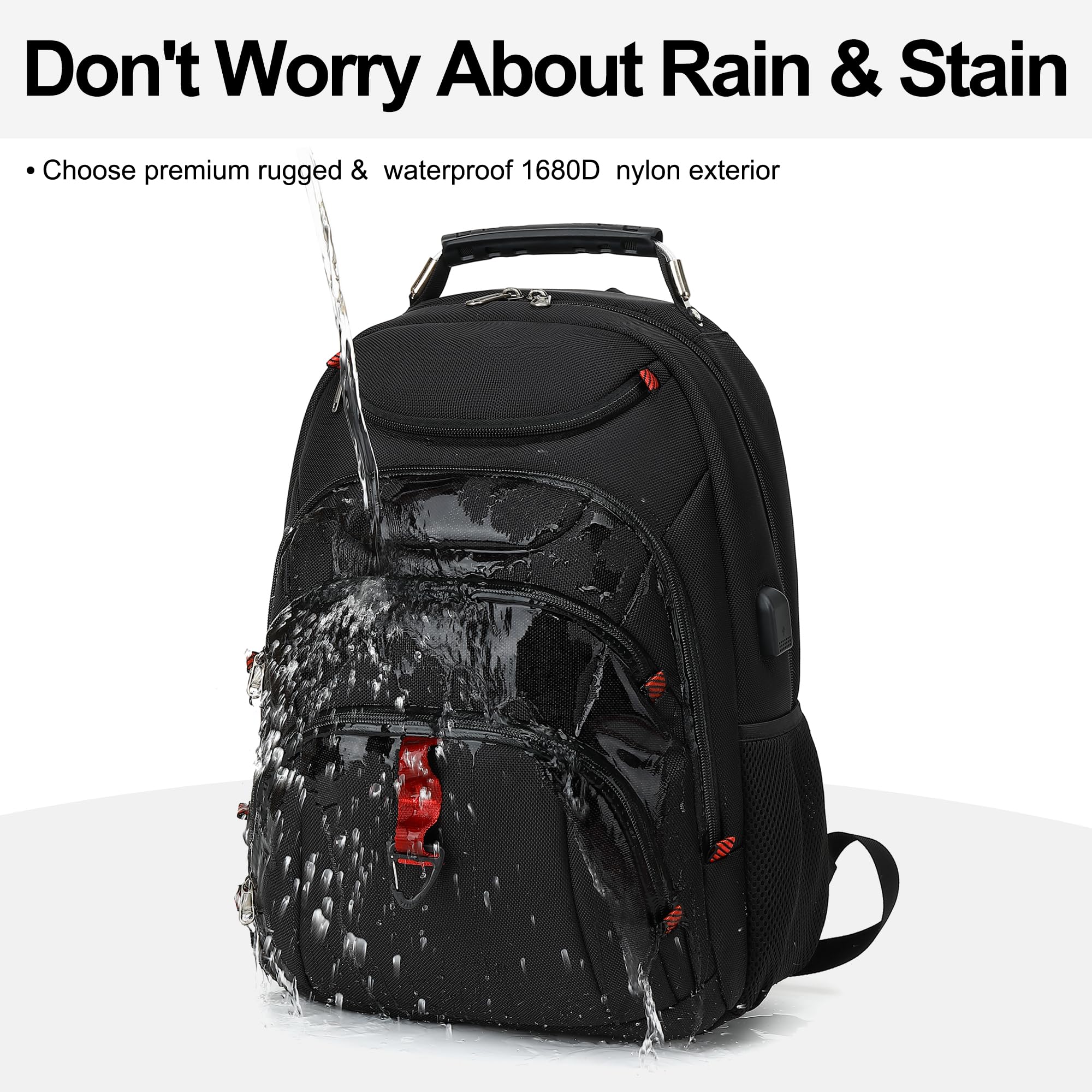 Laptop Backpack for Men - Stylish College Bookbag for 15.6-Inch Laptop,Black (Black, 15.6)