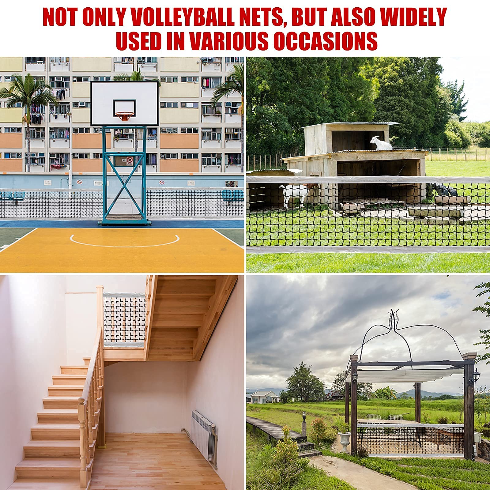 Professional Volleyball Net Outdoor Sand, Grass Volleyball Nets for Backyard, Portable Beach Kids Badminton Net Pro Volleyball Practice Net Set 32X3FT Indoor Volleyball Net for Pool Inground, No Poles