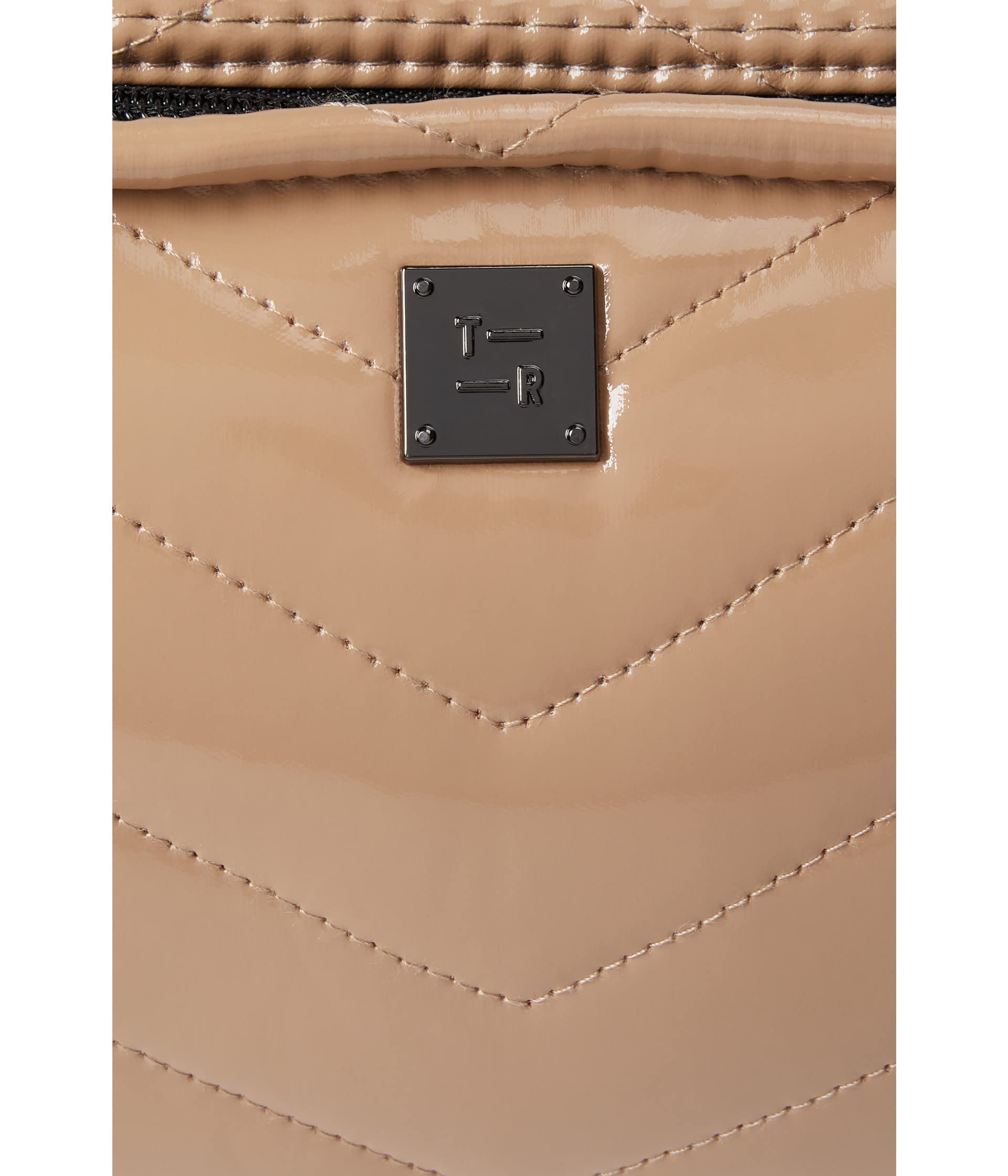 Think Royln Vonn Chevron Crossbody - Medium Nude Patent/Black/White V Color-Block One Size