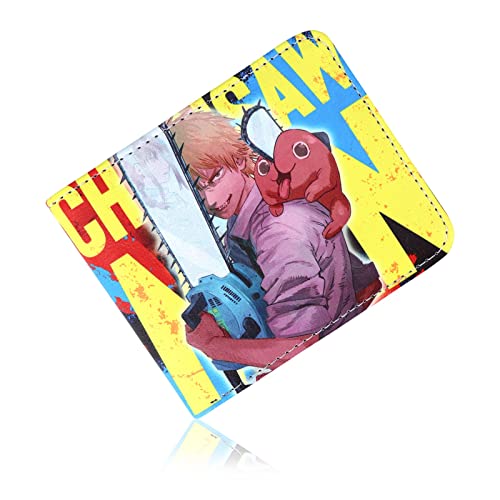 Roffatide Anime Chainsaw Man Wallets Denji Pochita Artificial Leather Slim Multi Purpose Wallet Men Women Bi-Fold Wallet