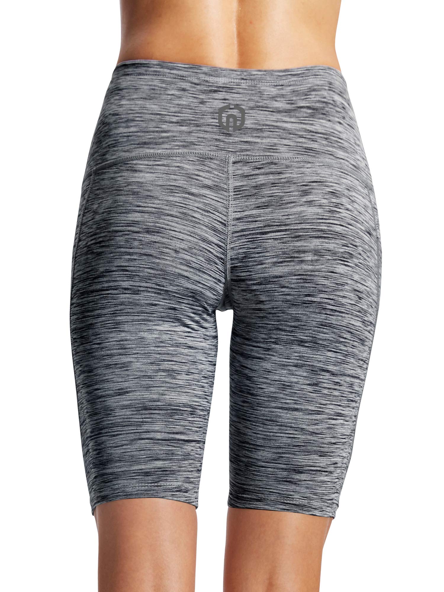 NELEUS Women's 3 Pack Biker Shorts High Waist Tummy Control Workout Running Shorts for Gym Yoga,9035,Black/Grey/Navy,US 2XL,EU 3XL