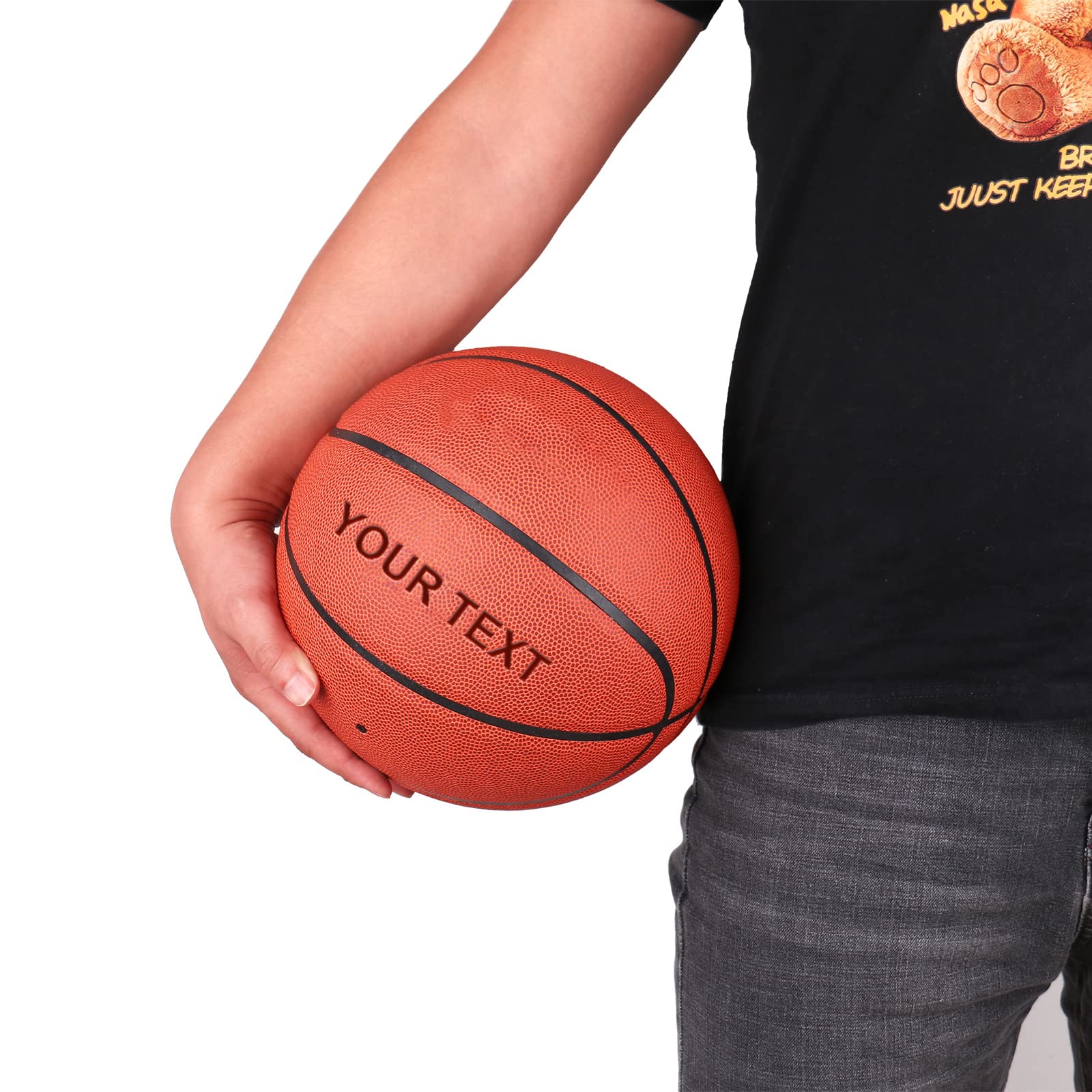OXYEFEI Custom Personalized Basketball,Engraving Name Custom Outdoor Indoor Basketball Gift - Official Size 29.5" (Basketball)