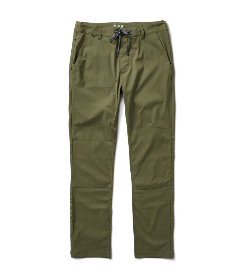 Roark Mens Explorer Adventure Pants, 4-way Stretch Nylon for Mobility and Quick Drying, Dark Military, 36