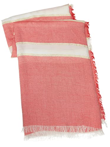 Mud Pie Womens Shimmer Stripe Summer Scarf Wrap in Coral Pink 40" x 70" Pink
