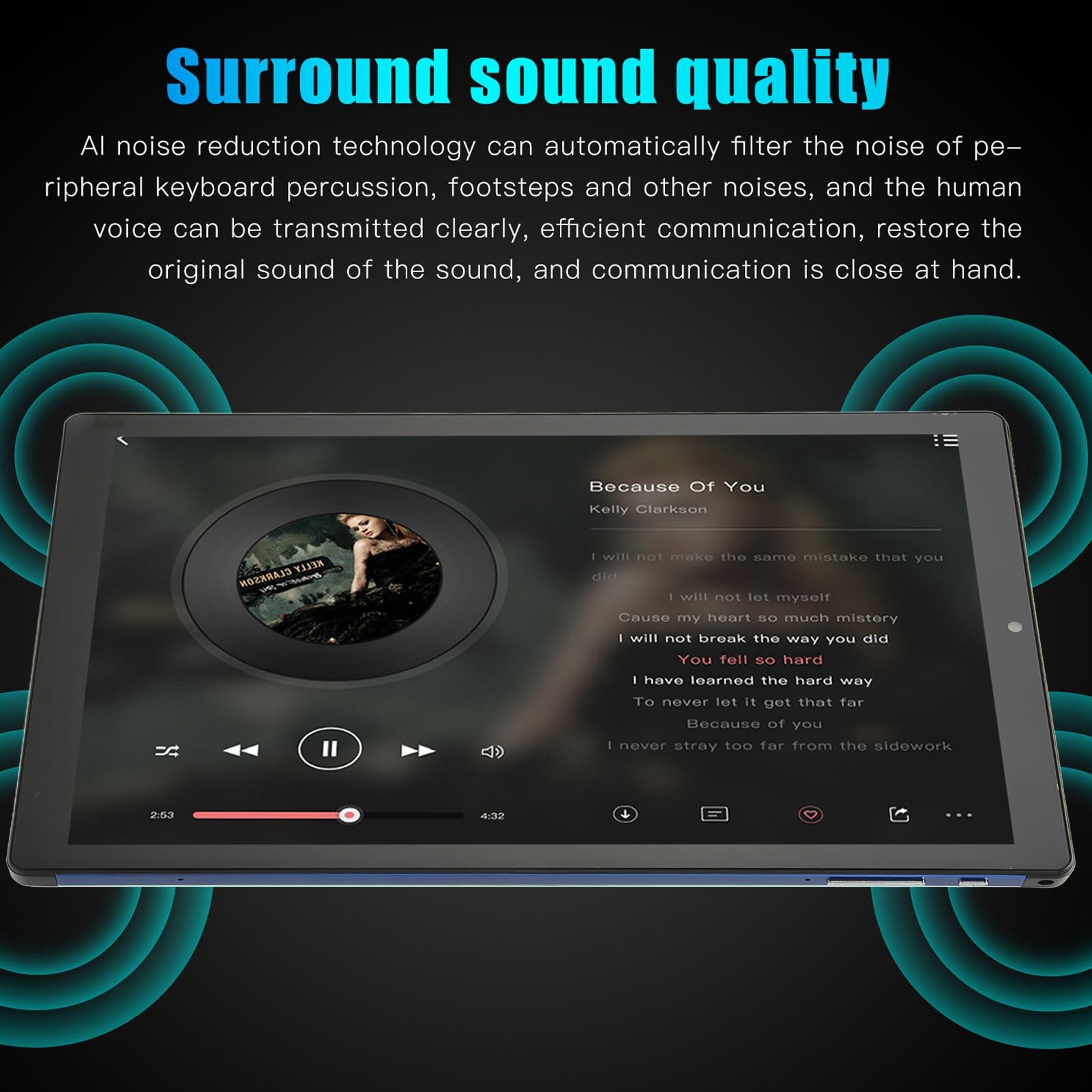 Kufoo Gaming Tablet, Blue Octa Core CPU 4G RAM 64G ROM 5000mAh IPS Screen 10 Inch Tablet for Travel (US Plug)