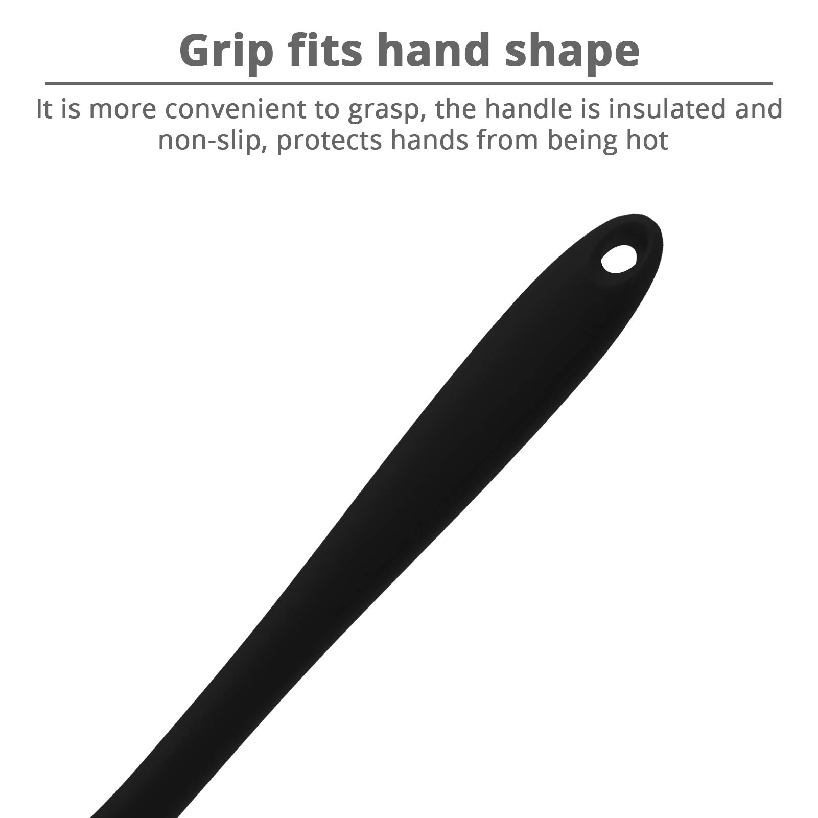 KUFUNG Silicone Slotted Serving Spoon, Nonstick Mixing Spoon, Heat resistant up to 480°F. Silicone Kitchen Cooking Utensils Non-Stick Baking Tool (Black)
