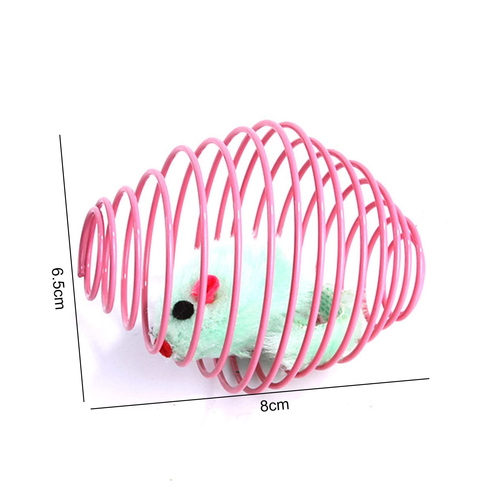 leasote 6Pcs Cat Spring Balls Set, Stretchable Cat Spring Caged Rats Toys Interactive Cat Toy, Relieve Boredom Plush Mouse Spring Toy for Indoor Cat Kitten Multicolor