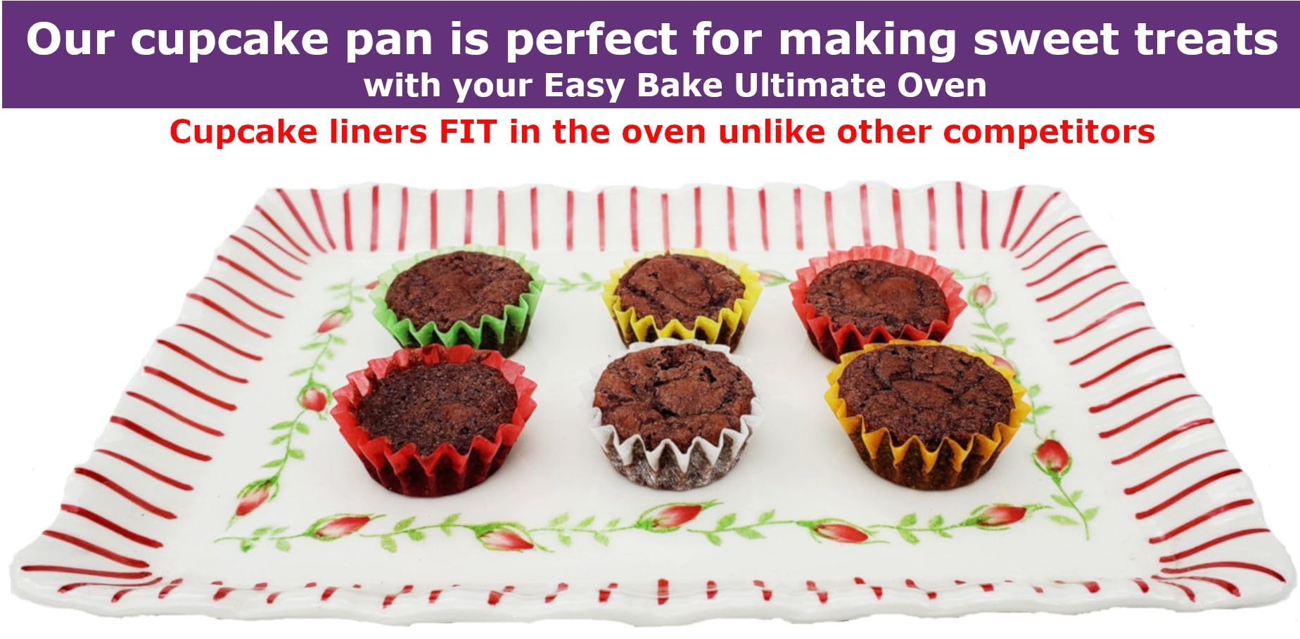 Pan Set Compatible with Easy Bake Ultimate Oven | Includes Cupcake Liners THAT WILL FIT UNLIKE OTHERS!!