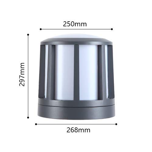 Liunce Oval Metal Aluminum Column Lights Grey Creative Waterproof Outdoor Pillar Lamps Courtyard Garden Street Park Home Villa Community Lighting Decorative Post Lights E27 Edison