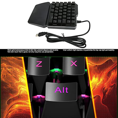 VINGVO One Hand Keyboard, Blue Switch 35 Key Gaming Keyboard for Desktop