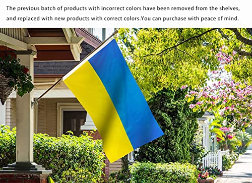 Ukraine Flag 2x3ft Double Sided Ukrainian National Flags Banner,Polyester with Two Brass Grommets for Outdoor Indoor Decor