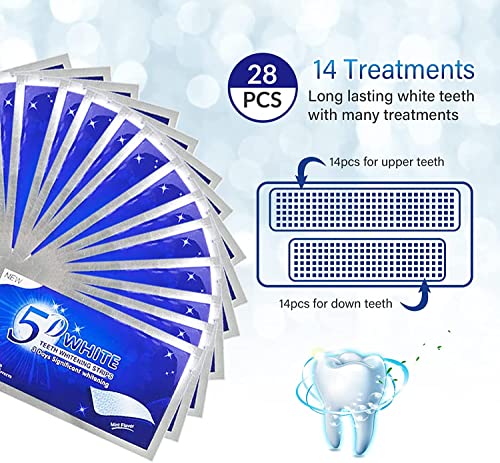 Teeth Whitening Strips, Non-Sensitive Teeth Whitening Kit 14 Sets Teeth Whitener for Tooth Whitening, Aids in The Removal of Smoking, Coffee, Soda, and Wine Stains