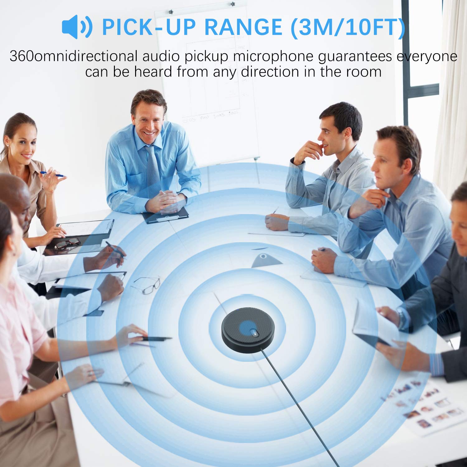 XIIVIO USB Conference Microphone, 360° Omnidirectional Condenser PC Microphones with Mute Plug & Play Compatible with Mac OS X Windows for Video Conference,Gaming,Chatting,Skype