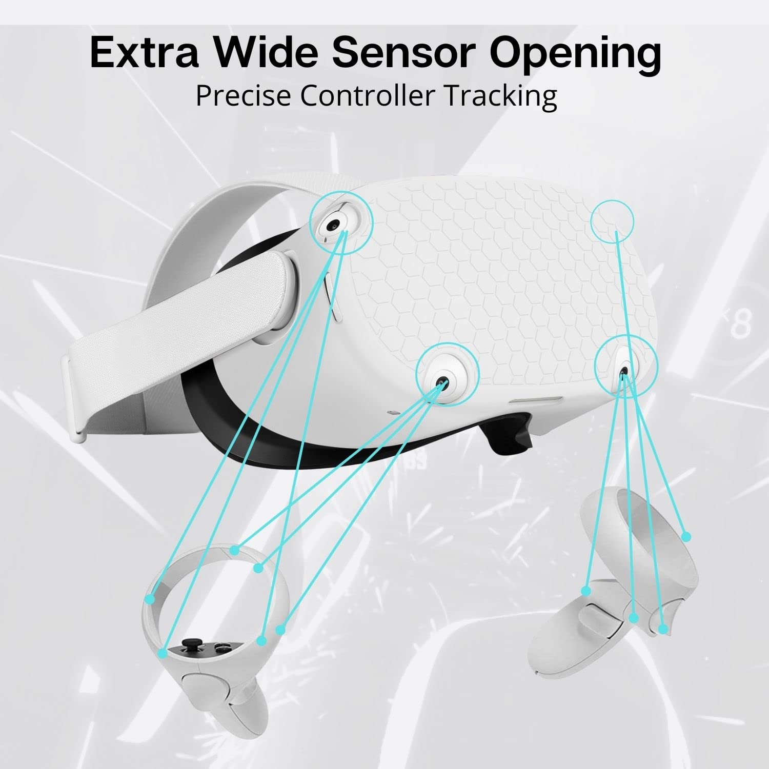 TNP VR Cover for Oculus Quest 2 Cover - White Silicone VR Cover for Oculus Quest 2 Protective Cover - Anti Scratch Dust Bump Oculus Protective Cover