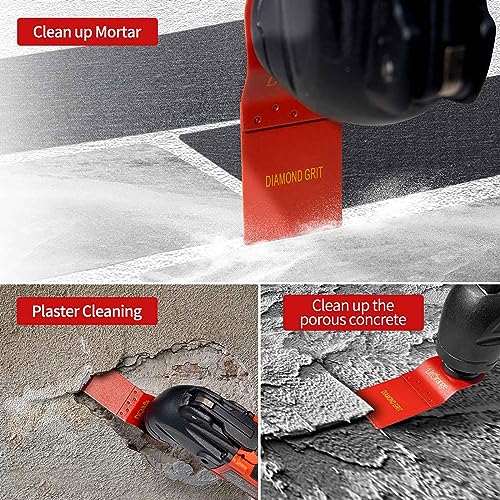 Litorange 6 Pcs Diamond Oscillating Blades, Oscillating Multi Tool Diamond Saw Blades for Grout Removal, Flush Cut, Cleaning Mortar, Compatible with Dewalt Ryobi Milwaukee Rockwell Makita Bosch