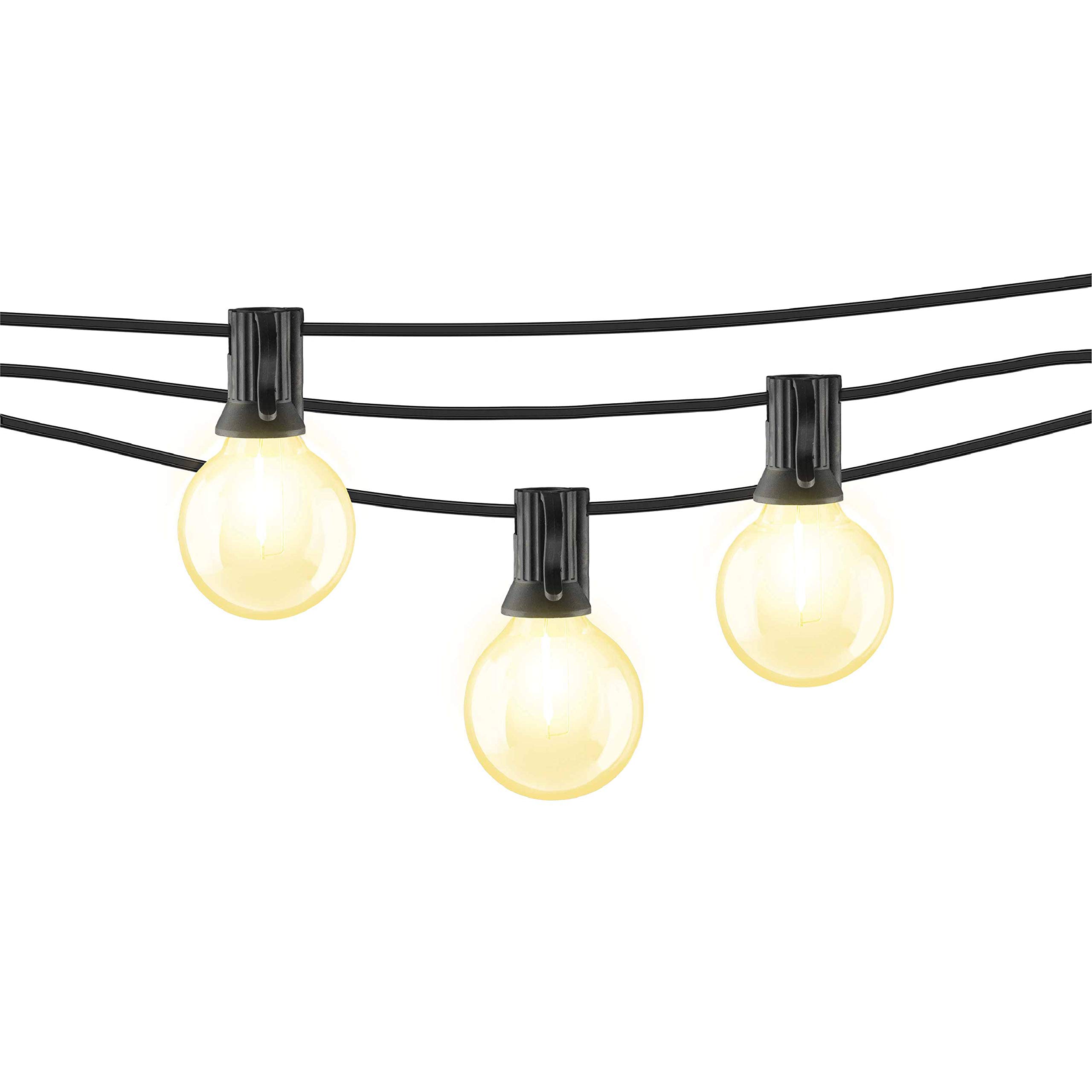Mr Beams 1W G40 Globe Bulb LED Weatherproof Indoor/Outdoor String Lights, 50 ft, Black