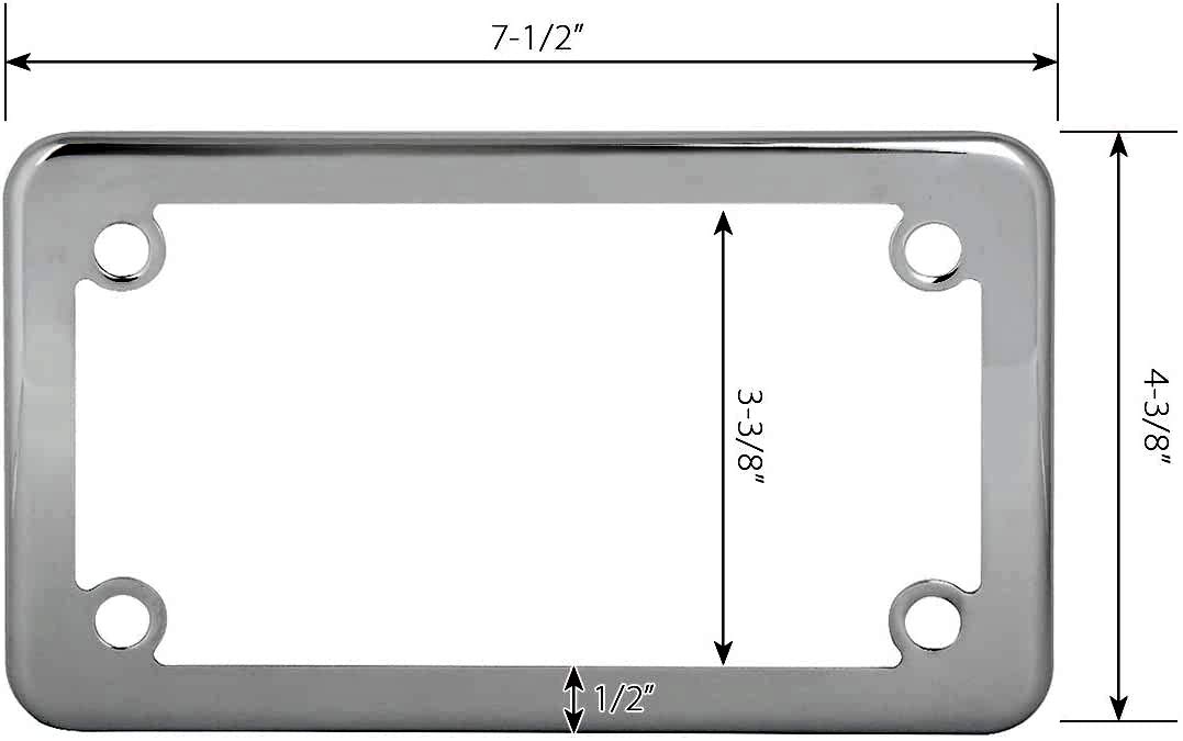 LFPartS Motorcycle Polished Stainless Steel License Plate Frame Slim Style
