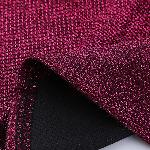 Pinkpaopao Sequins Party Dress for Women Deep V Neck Long Sleeve Solid Color Wrap Slip Long Dress