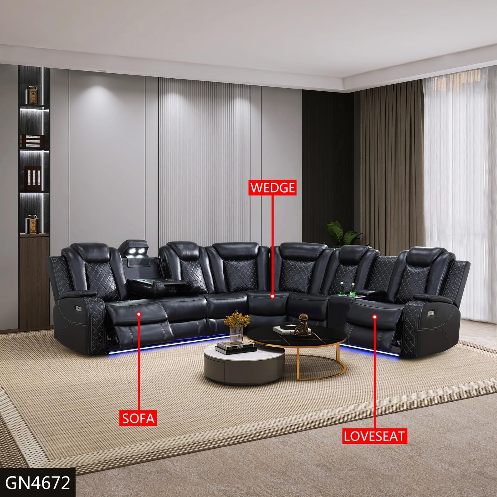 We Own High-end Atmospheric Solid Wood Recliner Sofa, Soft Filling Brings Unparalleled Comfort, Flexible Adjustment to Meet Various Needs