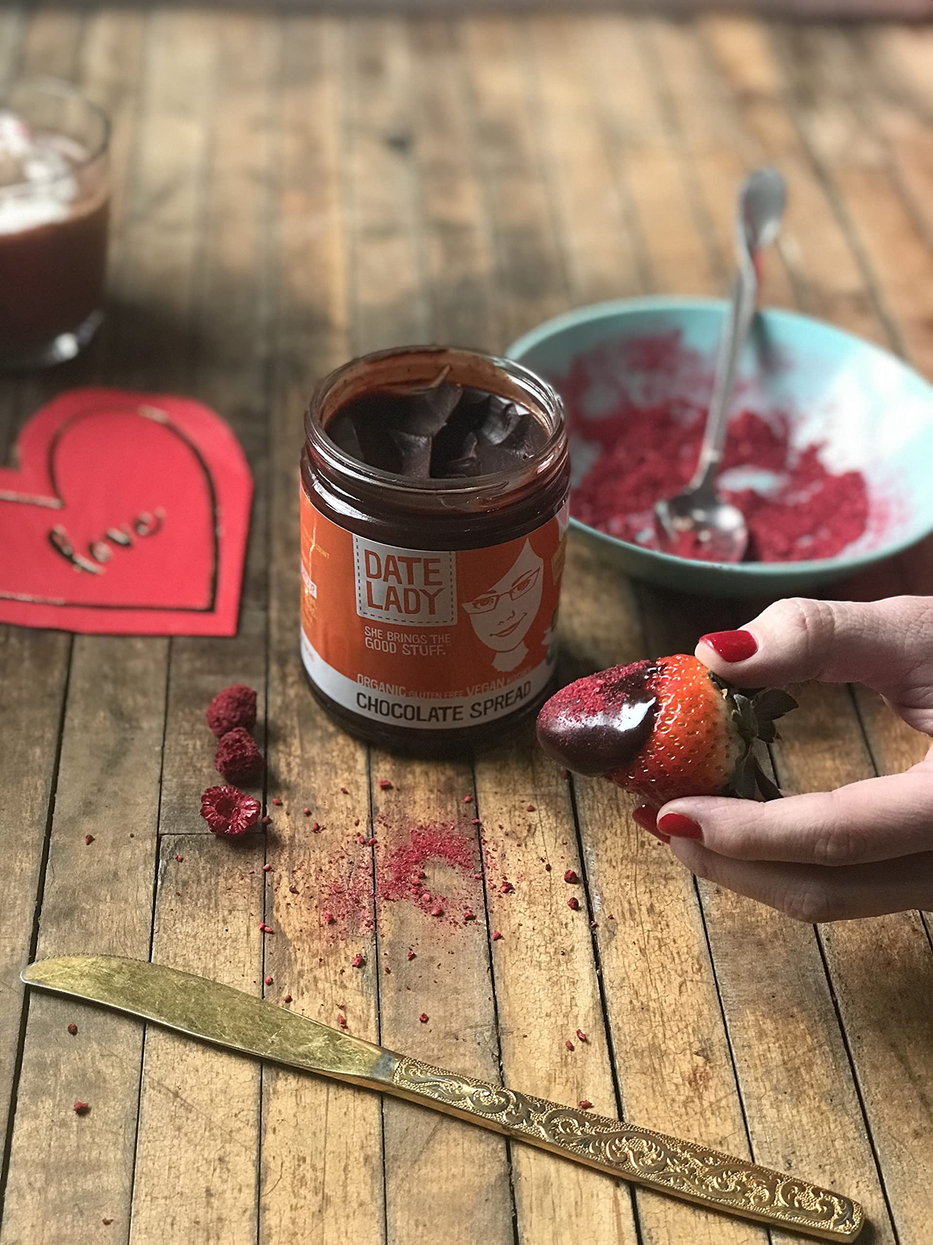 Organic Chocolate Date Spread | Vegan, Paleo, Gluten Free & Kosher, No Added Sugar, No Preservatives (1 Jar) Cocoa Spread Perfect For Dipping Fruit and Using as a Sauce on Ice Cream.
