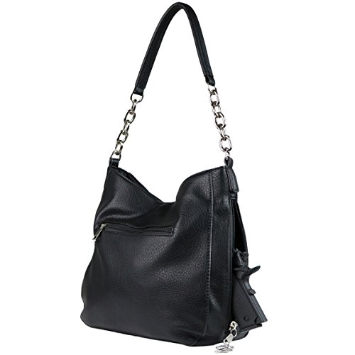 Lady Conceal Ashley Chain Locking Concealed Carry Gun Hobo - Women's Concealed Carry Purse - Holstered Crossbody Handbag