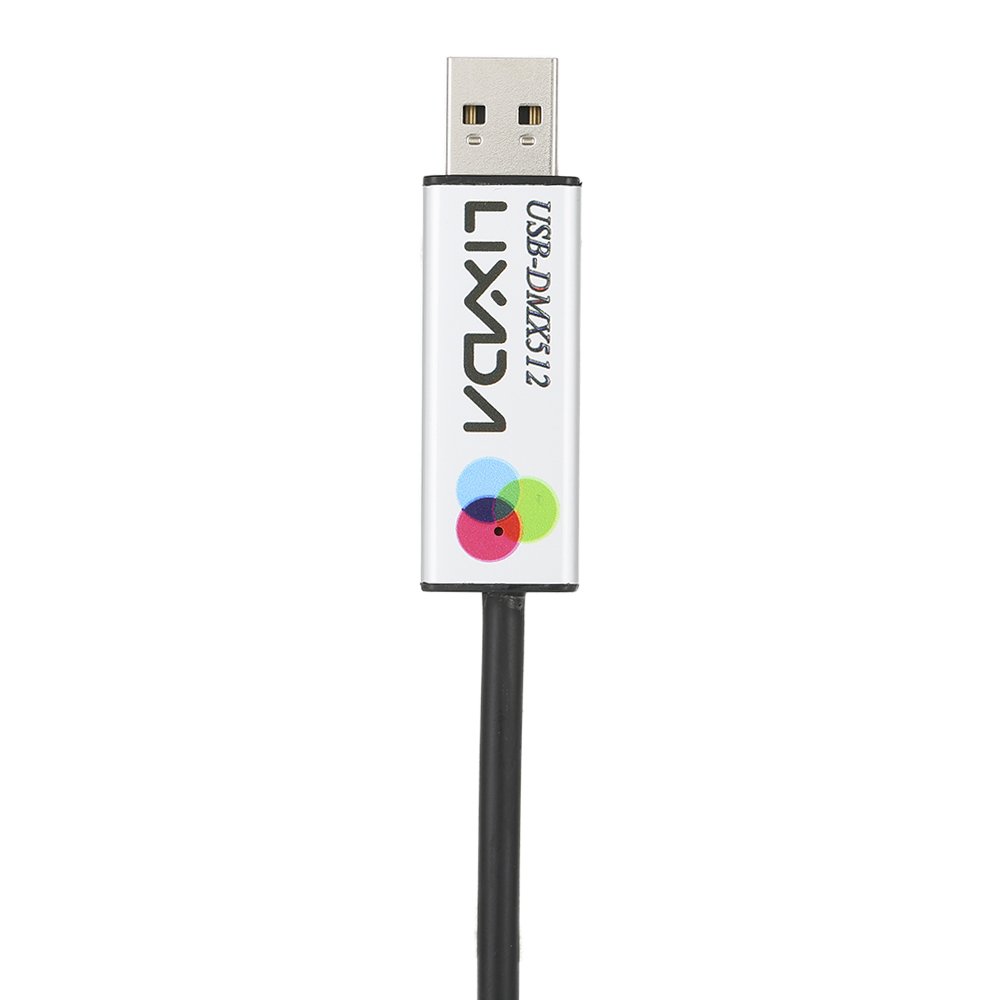 Lixada USB to DMX Interface Adapter Controller DMX512 for PC Stage Lighting Controller Dimmer