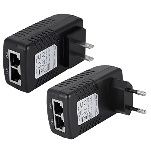 POE Injector, POE Wall Adapter, 48V/0.5A POE Wall Plug Injector Ethernet Adapter PoE Power Supply for IP Camera 100-240V(US Plug 100‑240V)