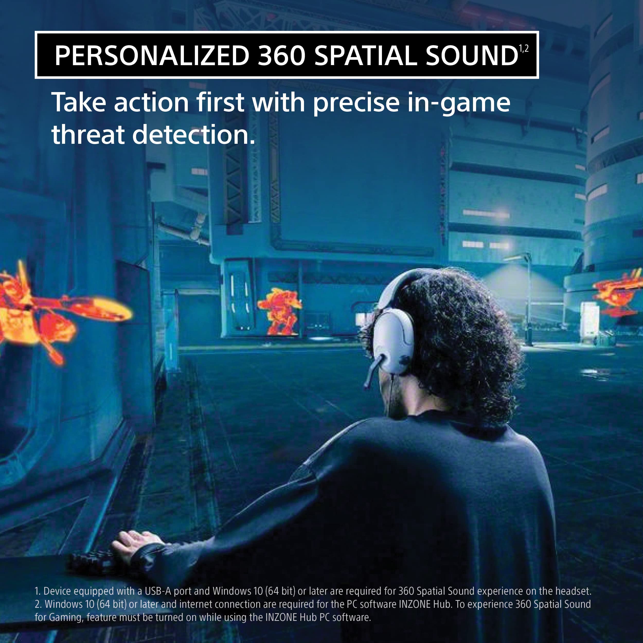 Sony-INZONE H3 Wired Gaming Headset, Over-ear Headphones with 360 Spatial Sound, MDR-G300,White