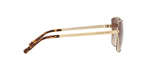 Michael Kors Cancun MK 1087 101413 Satin Light Gold Metal Square Sunglasses Brown Gradient Lens
