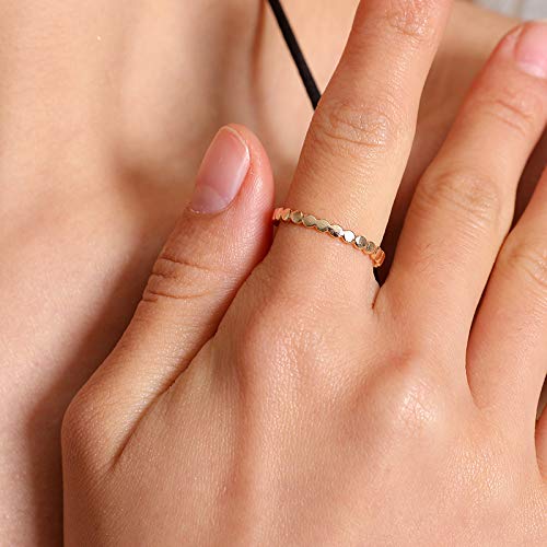 Open Gold Beaded Rings Adjustable Thumb Finger Ring Thin Stackable Rings for Women Girls Christmas Birthday Gifts Simple Wedding Ring for Her Minimalist Tiny Rings
