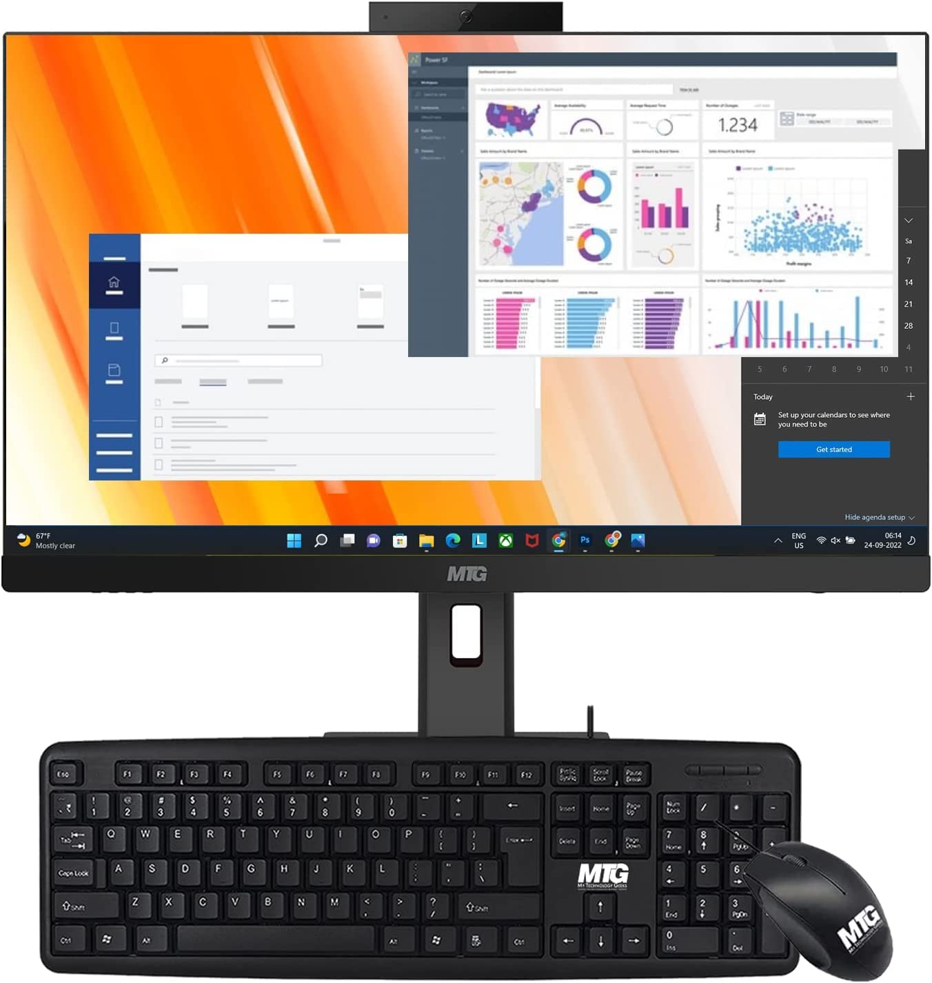 MTG Yama 24 inch, FHD Touchscreen (1920 x 1080) All in one PC, Intel Core i5 10th Gen 16GB RAM DDR4, 1TB NVME | 2TB SSD, Webcam, DVD RW, Wi-Fi – Bluetooth, Windows 11 Home