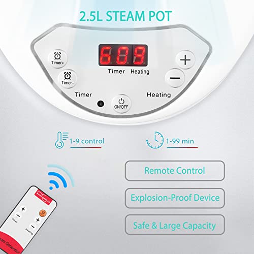 Simivol Portable Steam Sauna for Home Spa, Personal Steam Sauna Tent Indoor with Steamer, 1 Person Steam Room with Foldable Chair& Remote Control(Black)