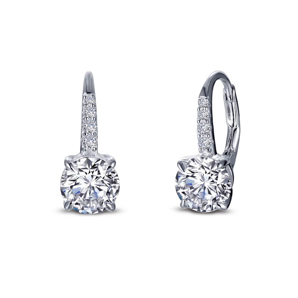 Lafonn Classic Platinum-Plated Simulated Diamond Earrings (2.16 CTTW)