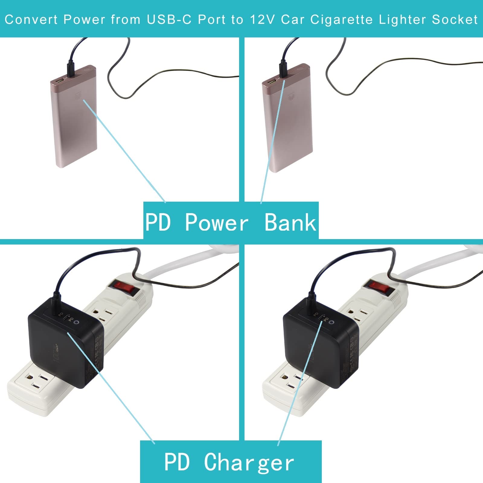 KUNCAN USB-C to DC 12V Power Cable - 12 Volt USB-PD to DC 5.5 x 2.1mm (Max 36W 12V3A), Type-C Male to DC 12V Power Cable for Router, CCTV, Other 12V Devices