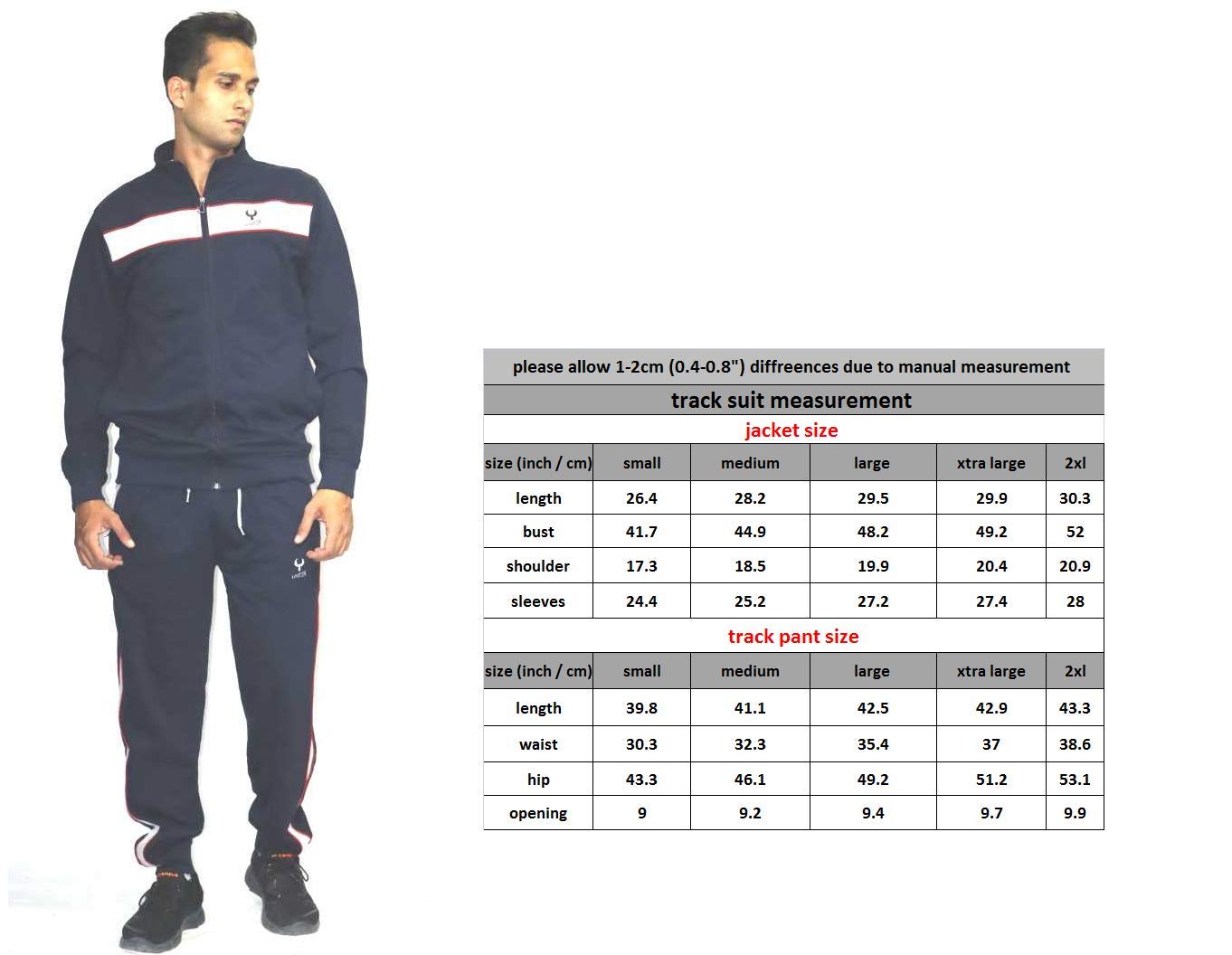 Mens Athletic 2 Piece Tracksuit Set all season (L)