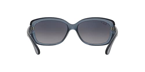Ray-Ban Women's RB4101 Jackie Ohh Butterfly Sunglasses, Transparent Blue/Blue Gradient Polarized, 58 mm