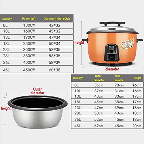 Large-Capacity Rice Cooker (8L-45L) Household/Commercial Thickened Non-Stick Cooking Pot/Slow Cooker/Insulation Pot, for Restaurants, Canteens, Schools (Size : 8L)