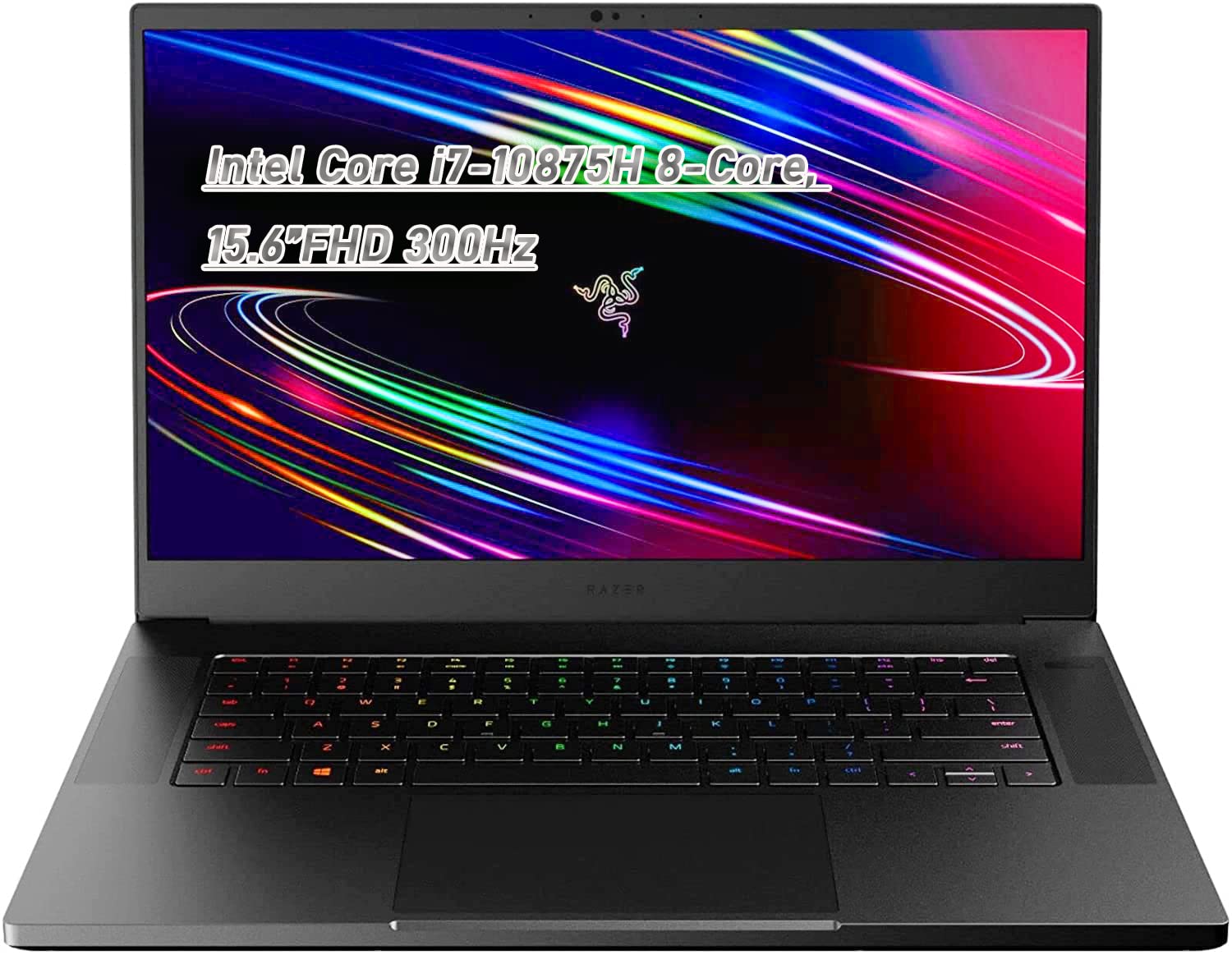 Razer Blade 15 Gaming Laptop, 15.6” FHD 300Hz, Core i7-10875H 8-Core, NVIDIA GeForce RTX 2070 Super Max-Q, 32GB RAM, 1024GB SSD, Thunderbolt 3, Black, Bluetooth, Windows10