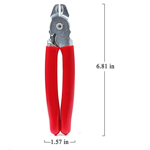 Straight Hog Ring Pliers Kit โ Auto Upholstery Installation Tool for Bungee/Shock Cords/Animal Pet Cages/Bagging/Traps/Sausage Casing/Meat bags/Fencing/Railing by NIDAYE (Rings Not Included)