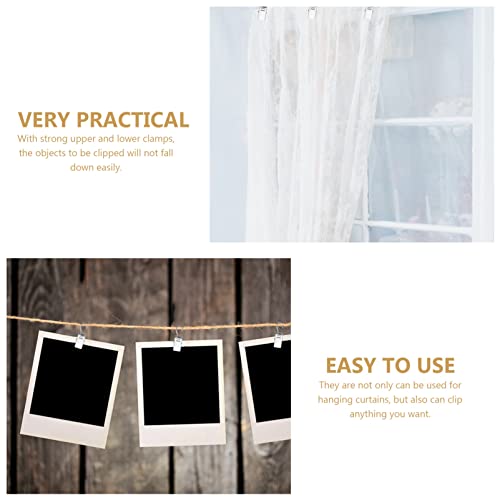 ULTNICE Drapery Hooks Stainless Steel Curtain Clips Hooks Small Patio Awining Lights Hanger Siding Clips for Hanging Tablecloth Towel Bathroom 60pcs Metal S Hooks