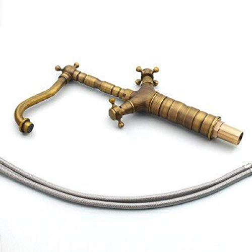 Y-LKUN Bathroom Sink taps Bathroom taps Copper Antique Faucet Basin Faucet Slotted Bathroom Basin Sink Hot Cold Taps Mixer Basin Brass Sink Mixer Taps Non-Concussive Bathroom Faucets