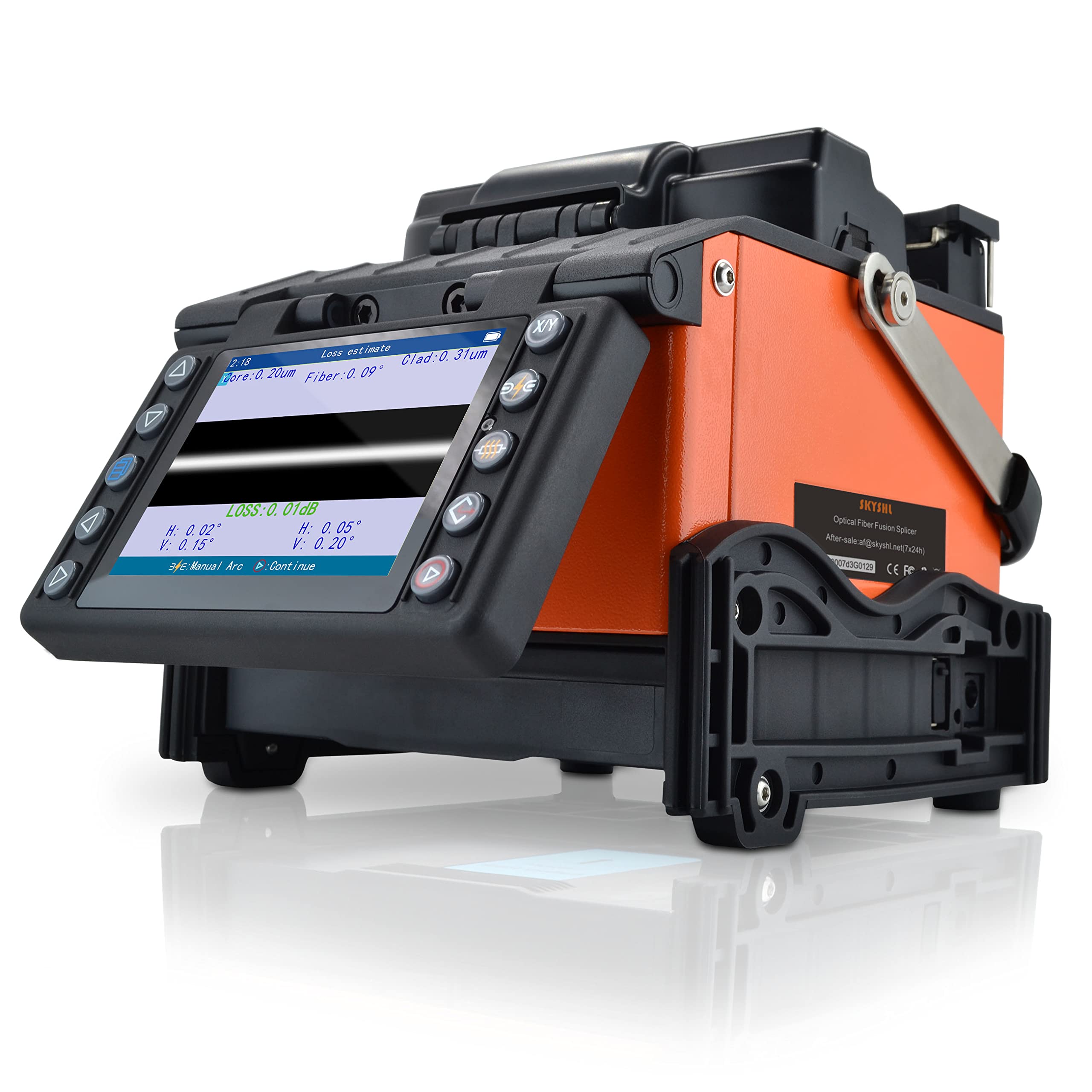 SKYSHL Fusion Splicer With 8PCS Electrodes Fiber Cleaver Tool Kit Automatic Focus SM MM DS NZDS Core Alignment Optical Fiber Splicing Welding Machine (SS413F-411)