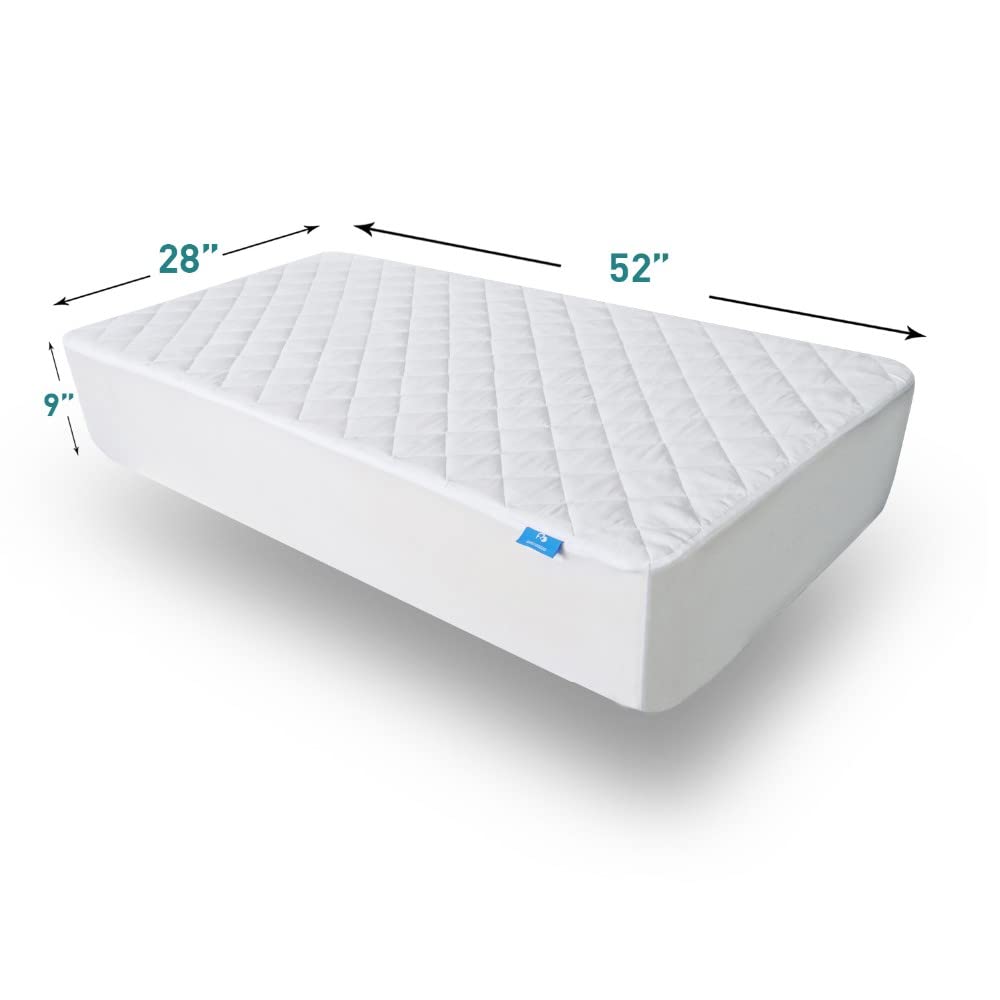 Waterproof Crib Mattress Protector Pad - 2 Pack - Washable and Comfy Crib Mattress Protector Baby Fitted Bed Sheets (52*28*9 inches)