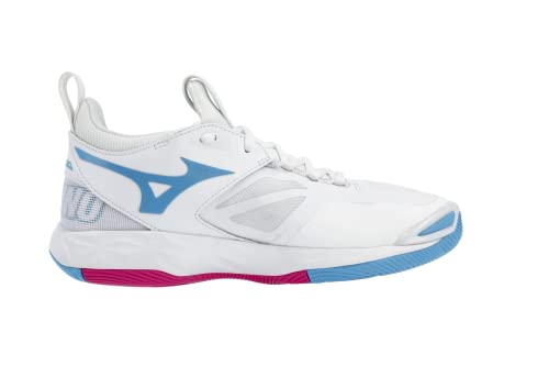Mizuno Women's Wave Momentum 2 | Women's Indoor Volleyball Shoe | White/Pink | US Women's 10