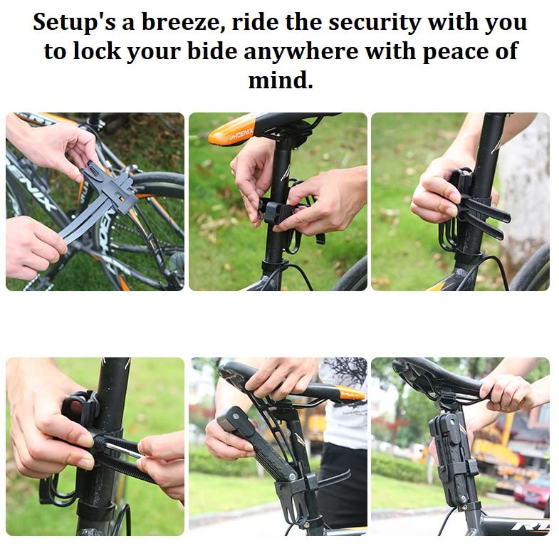 Portable Folding Bike Lock - Lightweight Carry with You Everywhere When You Ride Security Bicycle Lock β Super Durable Anti-Theft Secure Bike Guard with Keys, Black