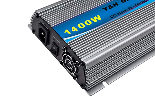 Y&H 1400W Grid Tie Inverter Stackable MPPT Pure Sine Wave DC30-45V Solar Input AC110/120V Power Output fit for 24V 36V PV Panel【Voc34-46V】