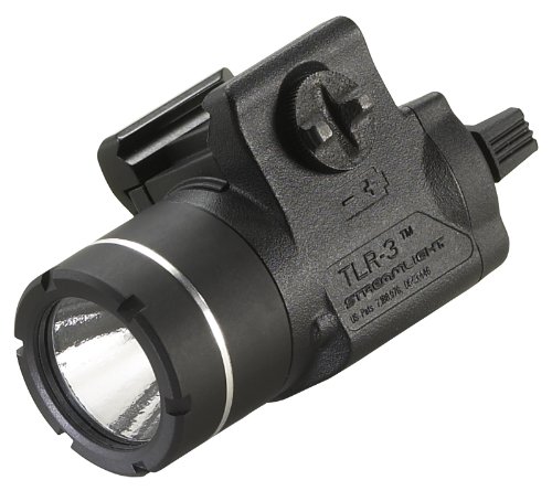 Streamlight 69220 TLR-3 170-Lumen Lightweight, Compact Weapon Mounted Tactical Light with Rail Locating Keys, Black