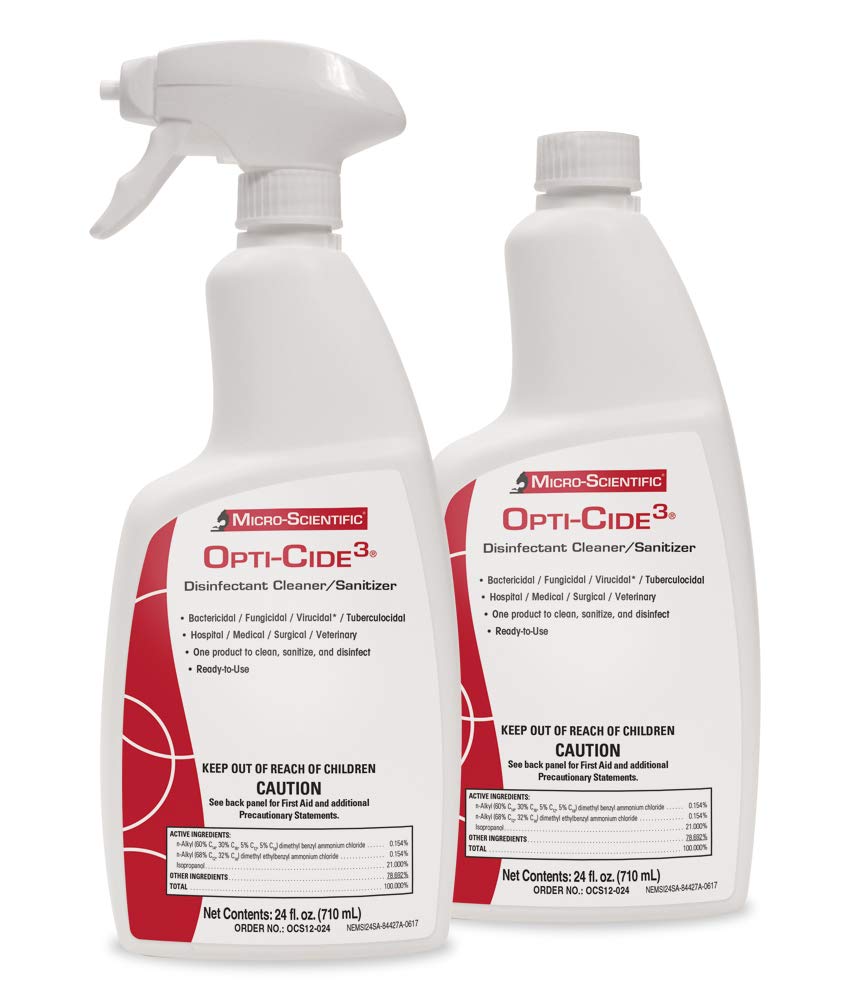 Micro-Scientific Opti-Cide3-2 Pack- Healthcare Grade Disinfectant Cleaner and Sanitizer Spray