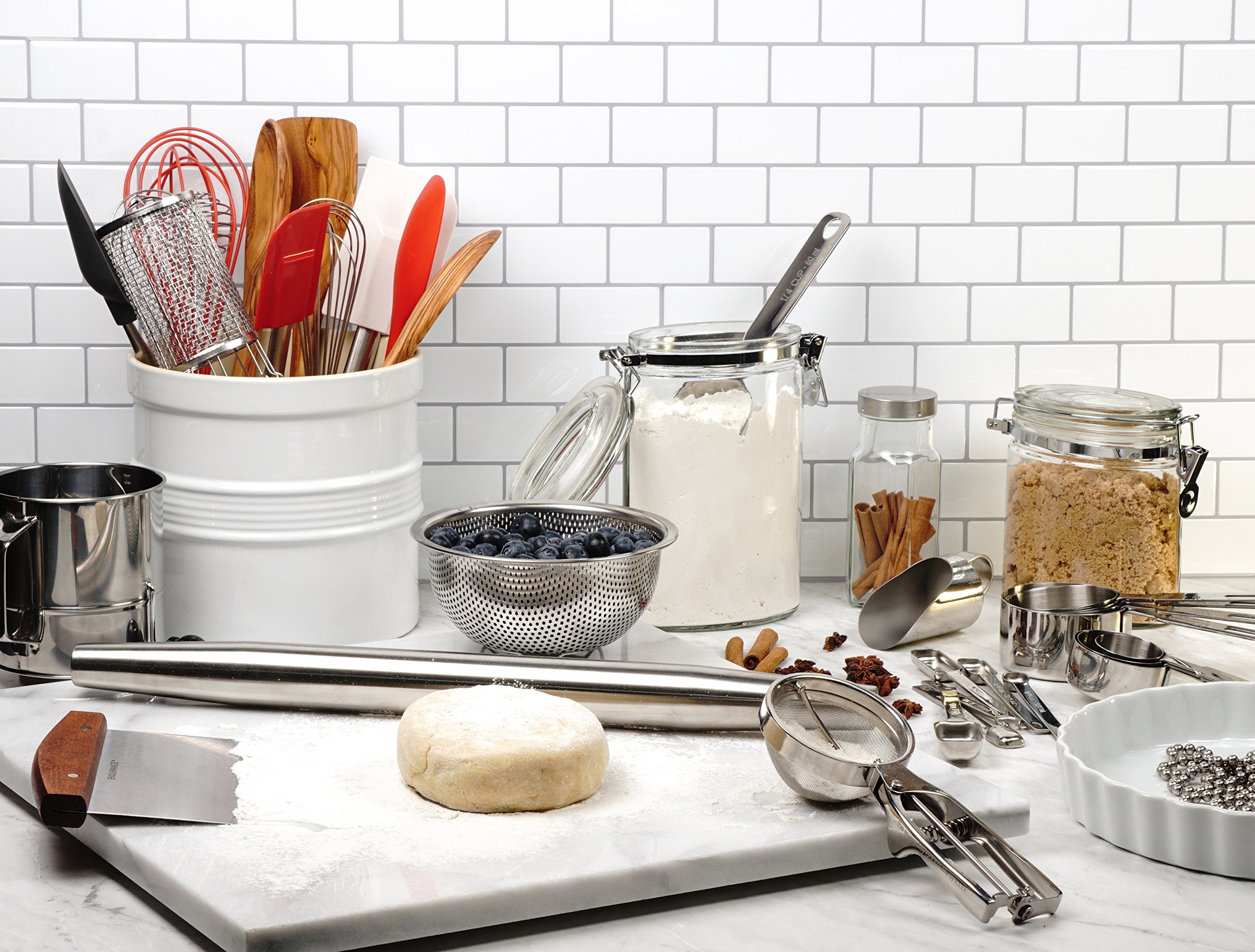 RSVP International Endurance Kitchen Collection Baking Accessories, Bench Scraper, Pastry Blender