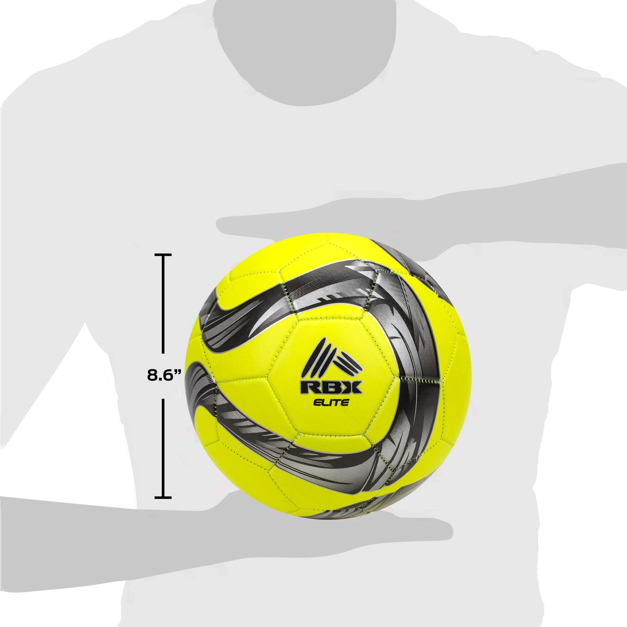 RBX Size 5 Soccer Ball : 32 Panel Construction Soccer Ball with Pump, Rubber Bladder for Air Retention and Ball Shape, High Contrast Graphics for Adults & Kids